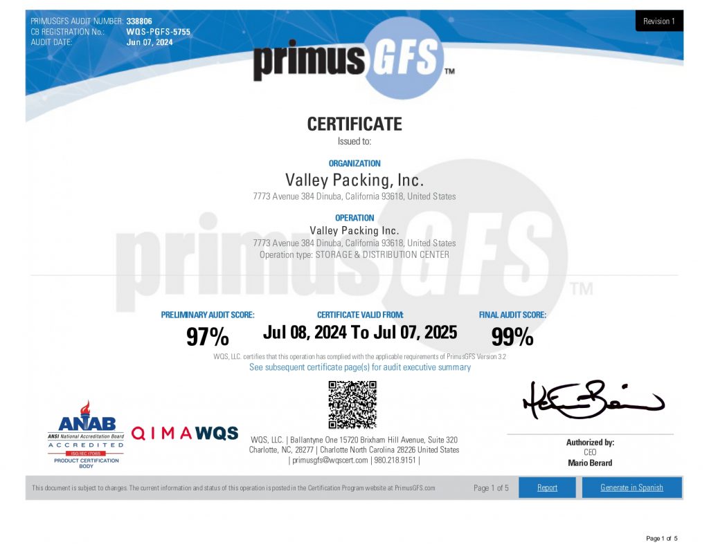 Your Trusted Produce Partner | Valley Packing Inc.